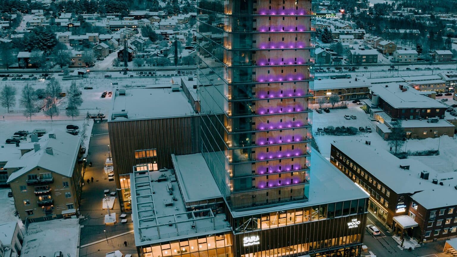 Skellefteå: Safe City Glows Purple at Night! - Greatest Places In Sweden
